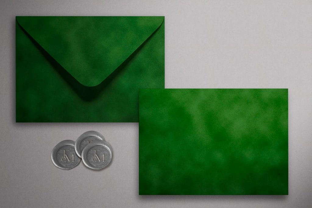 Green Velvet Invitation Envelope | My Lovely Store Invitations